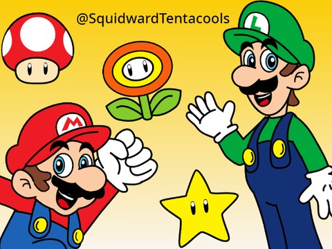 Mario and Luigi poseable vectors