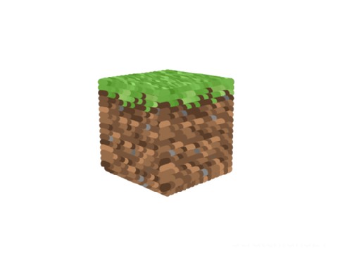 3D Grass Block