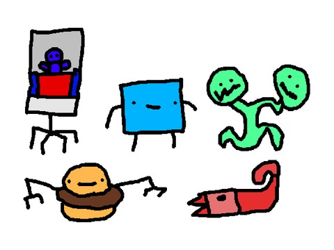 Square man and his gang