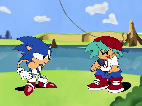 FNF Mega CD Locked-on Dashing Test But Sound