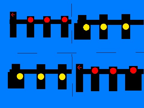 Traffic Light Intersection with Flashing Yellow Left Turn Signal