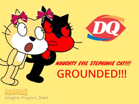 Evil Stephanie Cat misbehaves at Dairy Queen/GROUNDED