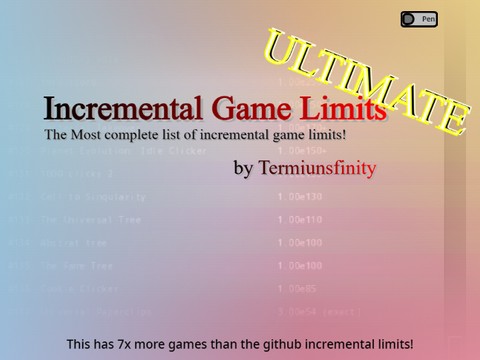 [mini update] list of incremental game limits