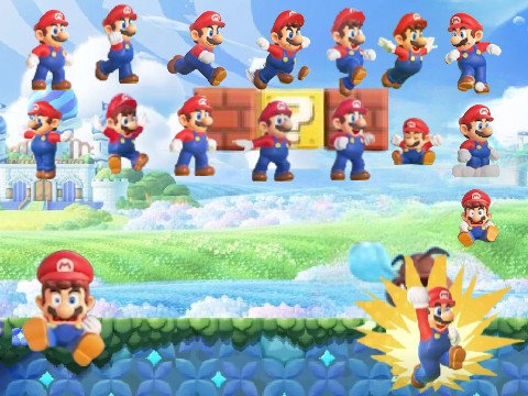 Super Mario Bros Wonder Mario Sprites