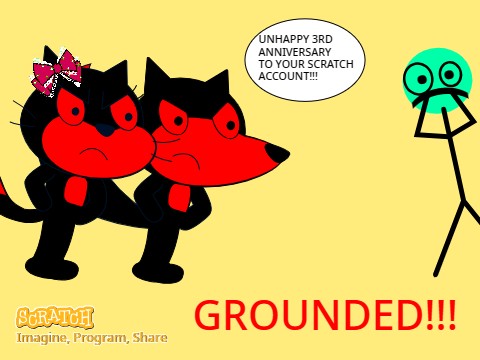 Evil Daniel the Fox and Evil Stephanie Cat wish me unhappy 3rd ...