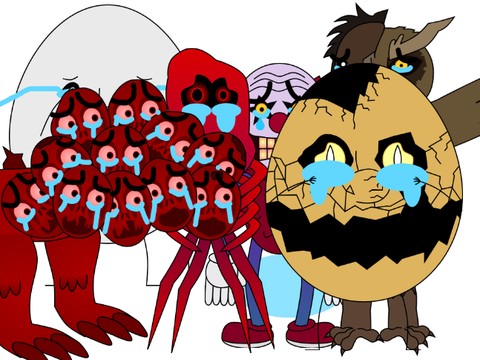 the whole onaf characters crying because someone roasted them