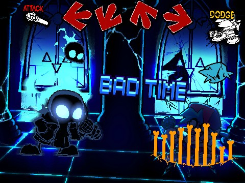 BAD TIME NIGHTMARE SANS indie cross fnf test added mechanics