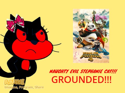 Evil Stephanie Cat misbehaves on the way to Kung Fu Panda 4/GROUNDED